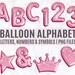 Pink Glitter Balloon Alphabet Clip Art, Balloon Letters, Pink Foil ...
