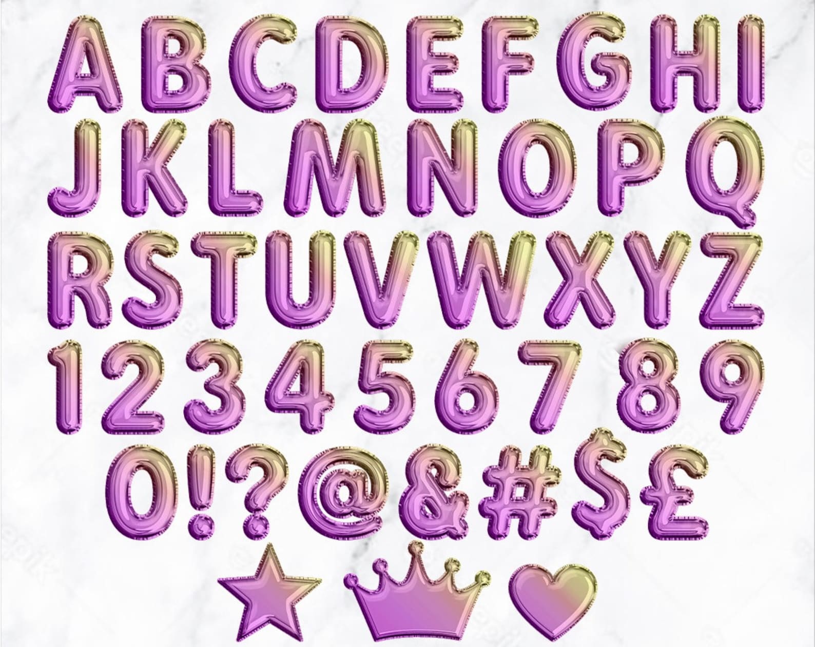 Pink Rainbow Balloon Alphabet Clip Art, Rainbow Balloon Letters, Foil ...