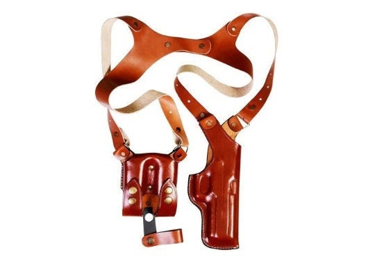 Colt 1911 Leather Shoulder Holster Double Magazine Genuine - Etsy