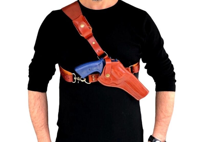 Colt Python 357 Magnum Leather Chest Holster Brown or Black - Etsy