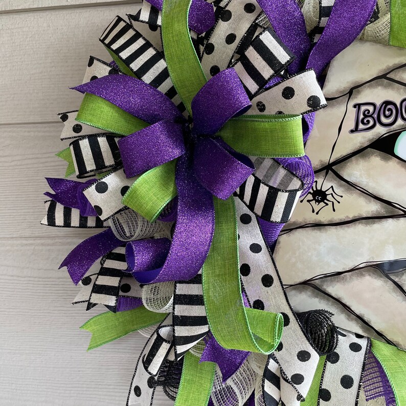 Halloween Wreath, Fall Mummy Wreath for Front Door, Halloween Boo Decor ...