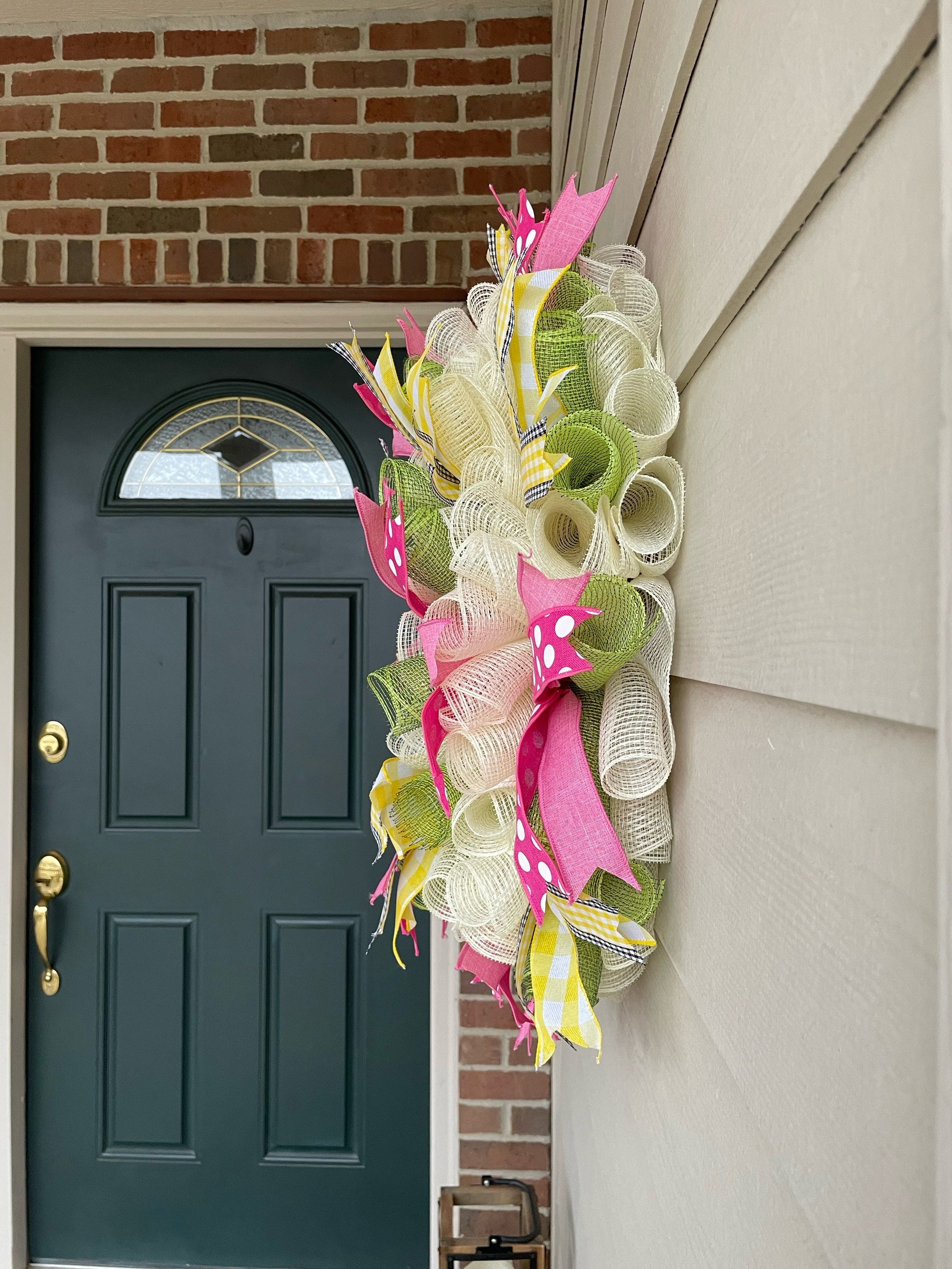 Spring Wreath Hello Spring Wreath for Front Door Easter Door | Etsy