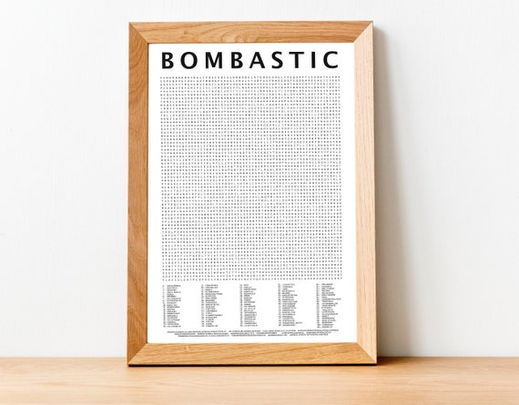 Zany-crazy-fun-weird English Vocabulary Words bombastic | Etsy