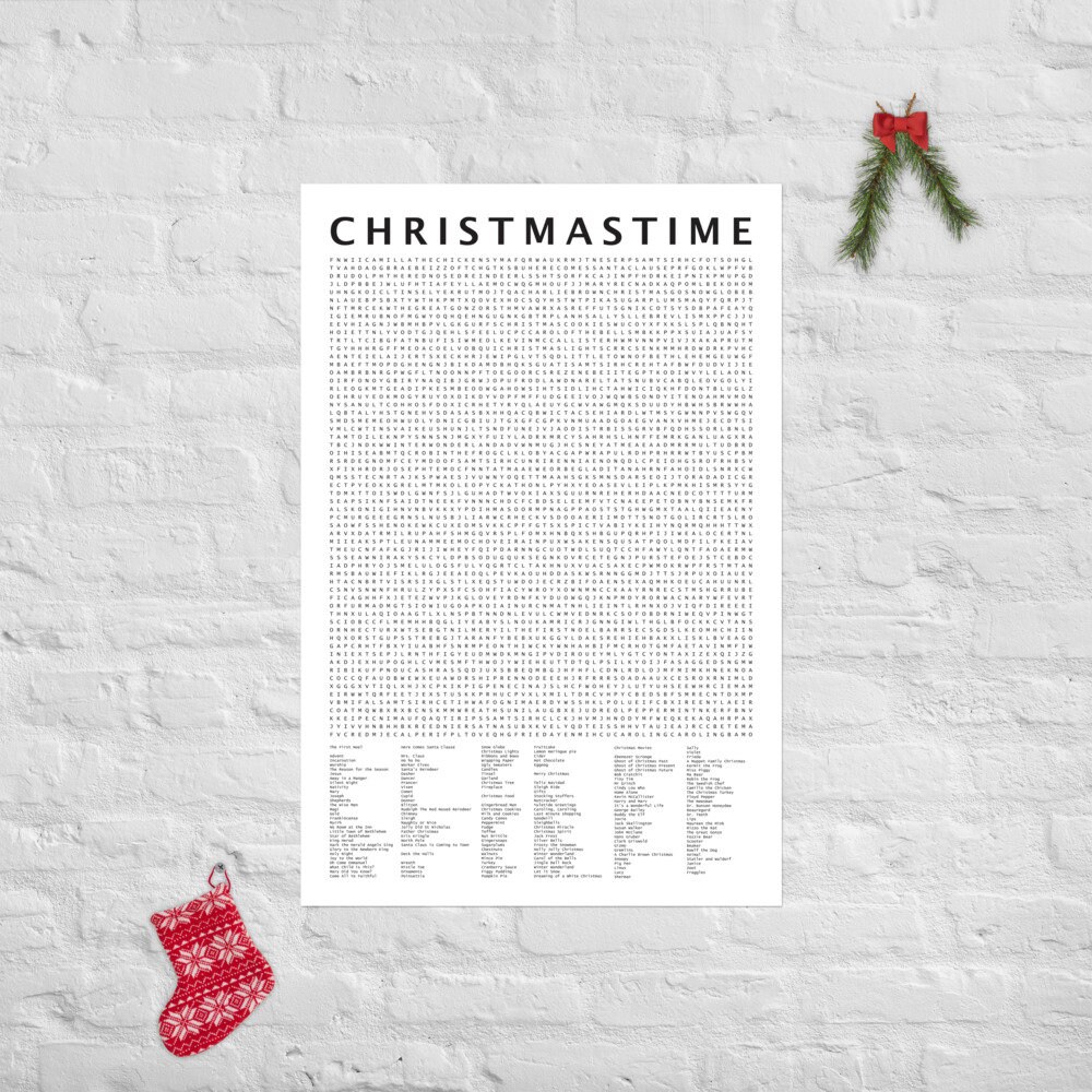 A Giant Word Search Poster for Christmas, the Most Wonderful Time of ...