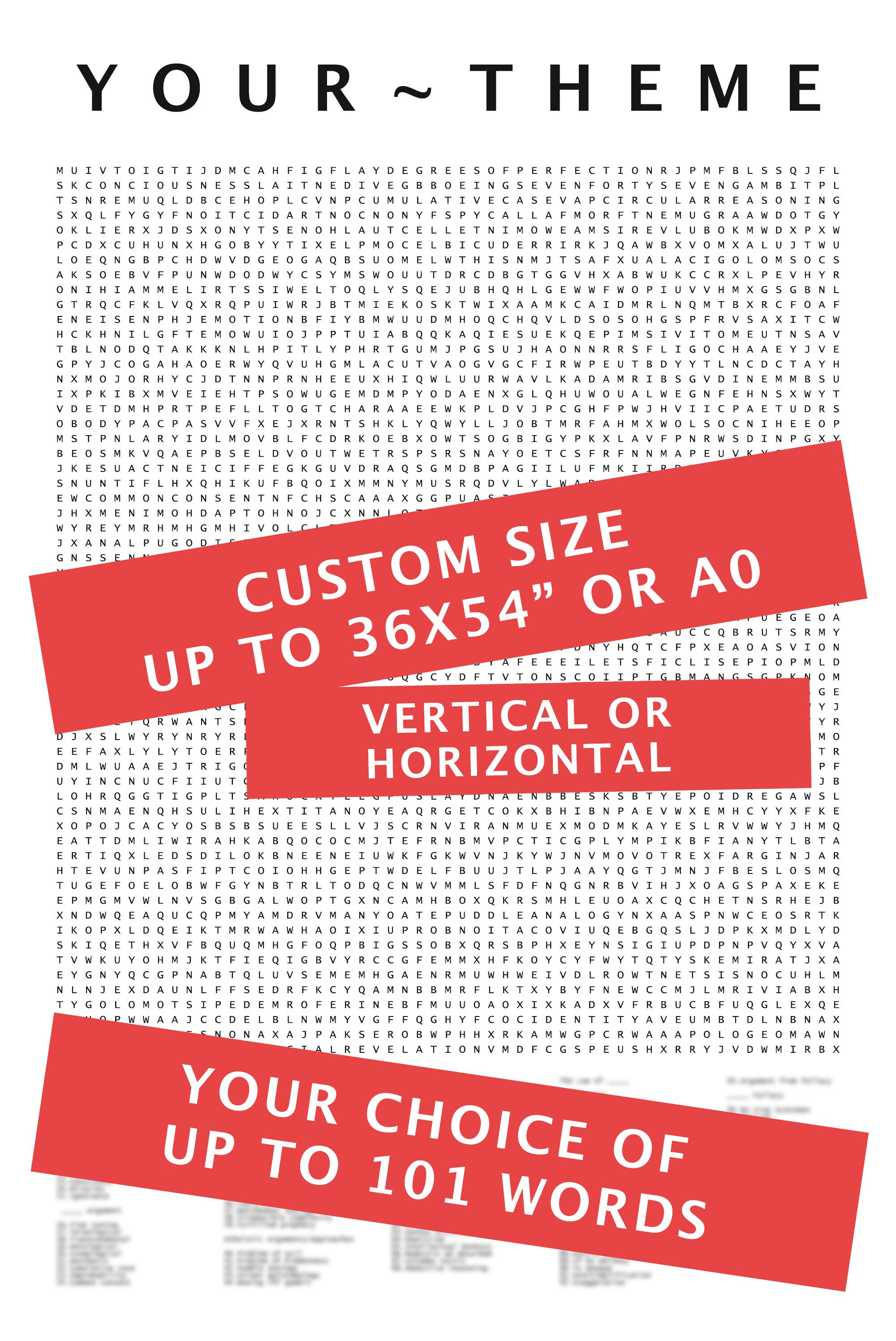 Giant Personalized Word Search Customized and Made to Order - Etsy