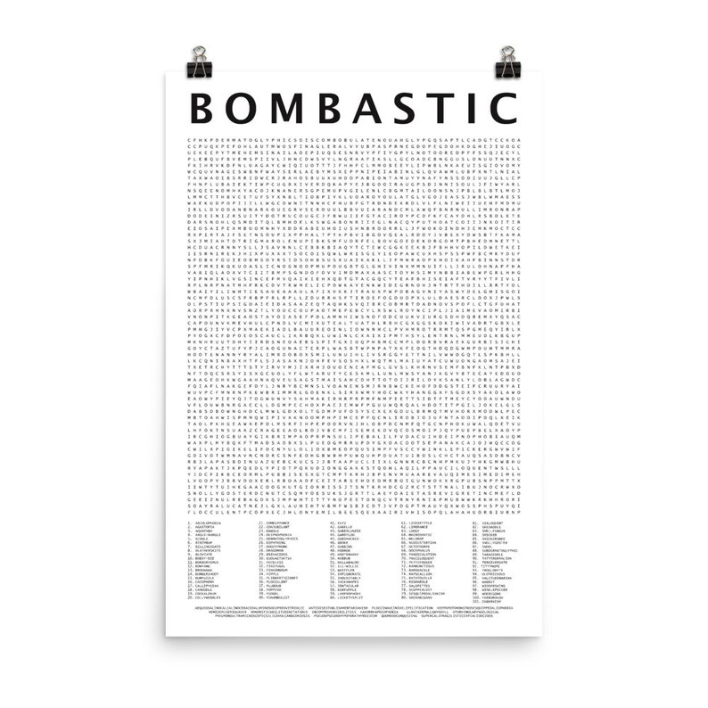 Zany-crazy-fun-weird English Vocabulary Words *bombastic* Giant Word ...