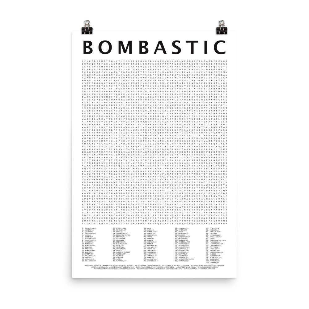 Zany-crazy-fun-weird English Vocabulary Words *bombastic* Giant Word ...