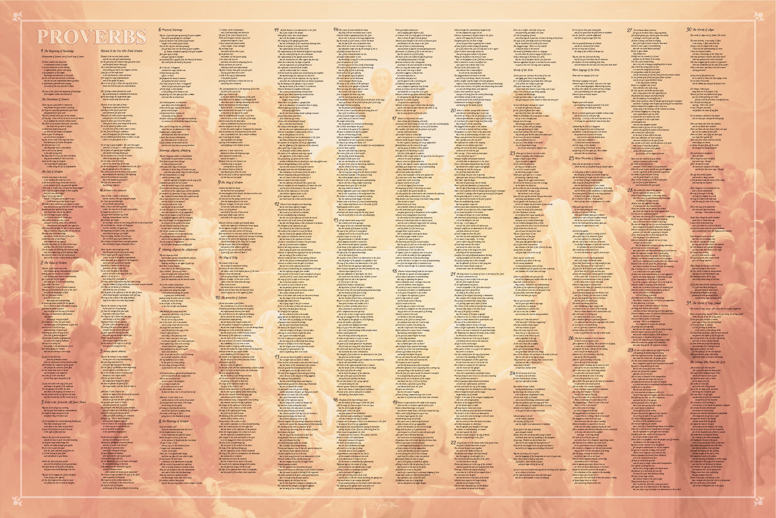 The Book of Proverbs - Digital Print Poster - Contains the Entire Text ...