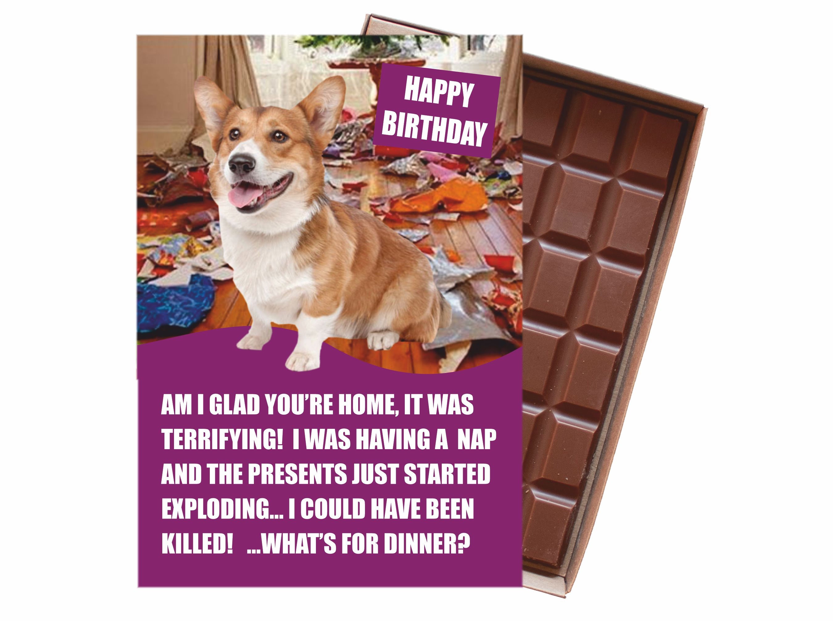 Welsh Corgi Chocolate Birthday Card Funny Persoalised Gift for - Etsy