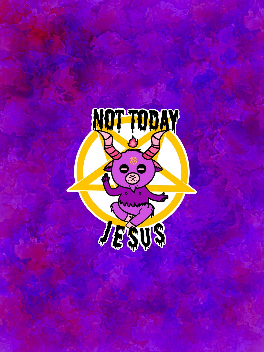 Not Today Jesus Baphomet Sticker - Etsy