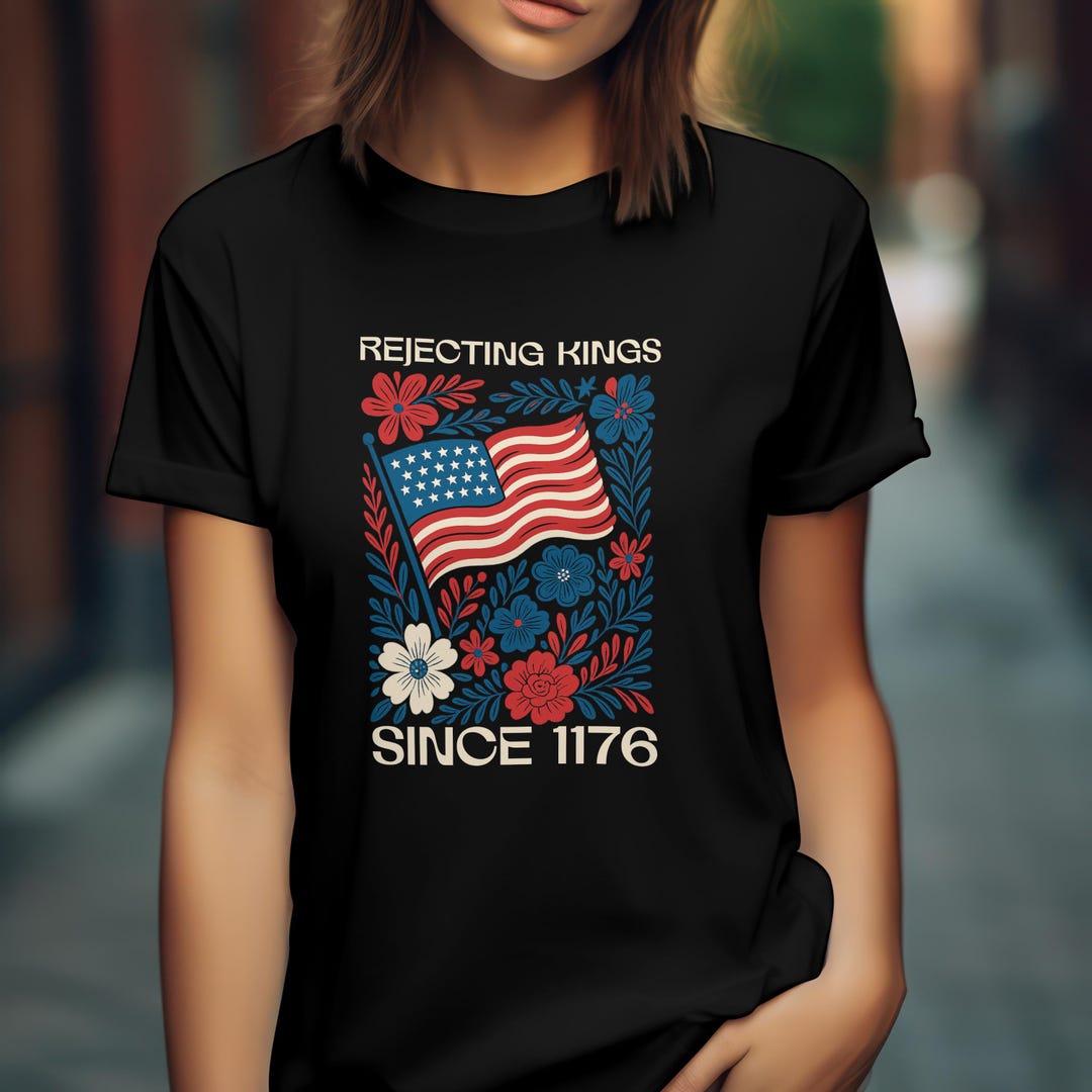 Rejecting Kings Since 1776 Floral Flag Shirt | Resist Shirt Tshirt ...