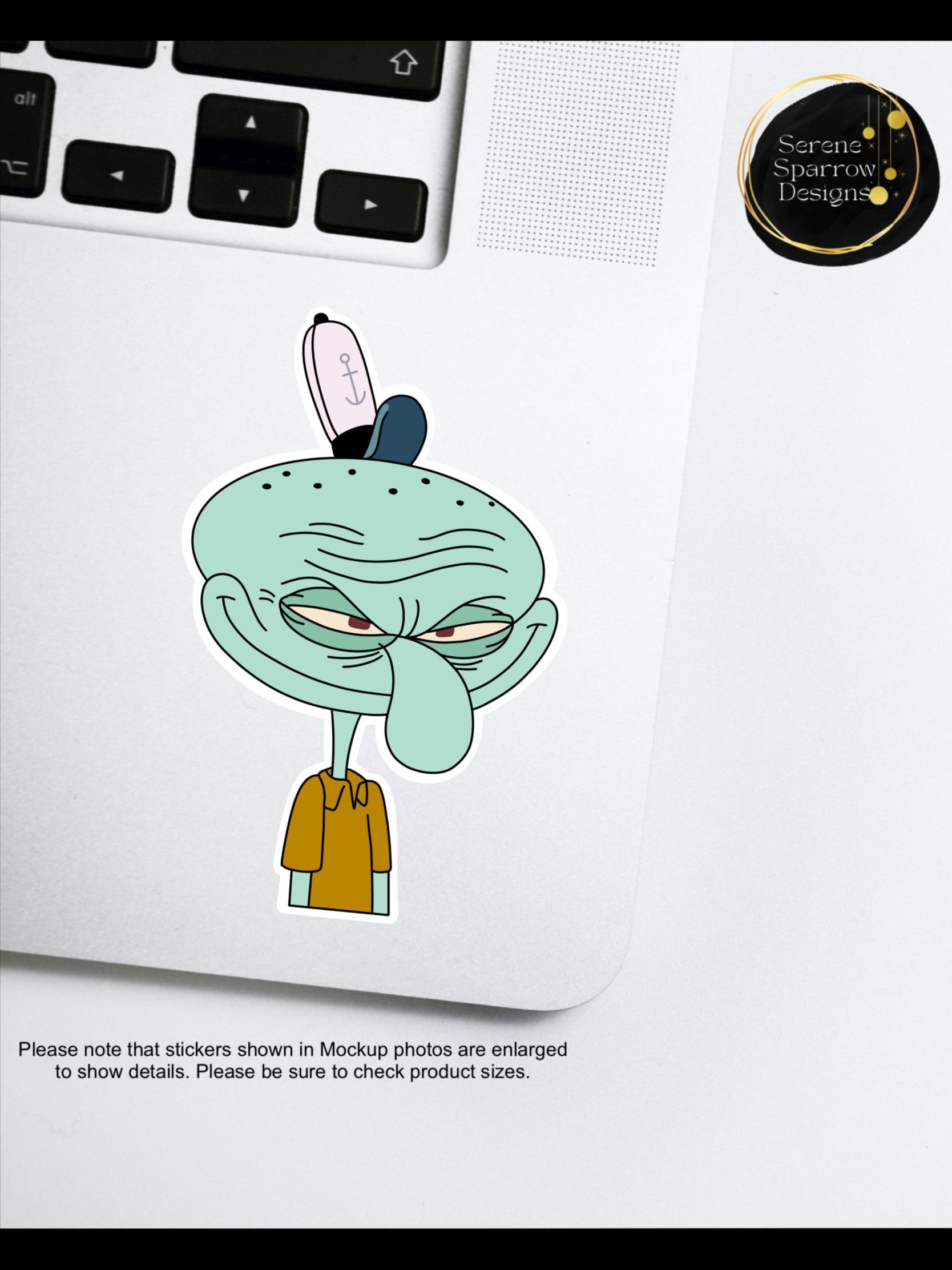 Squidward Laptop Stickers | Krusty Krab - Etsy