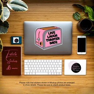 Live Laugh Toaster Bath Laptop, Water Bottle Sticker - Etsy