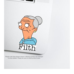 Edith Cranwinkle Filth Laptop, Water Bottle Sticker | Bob's Burgers - Etsy