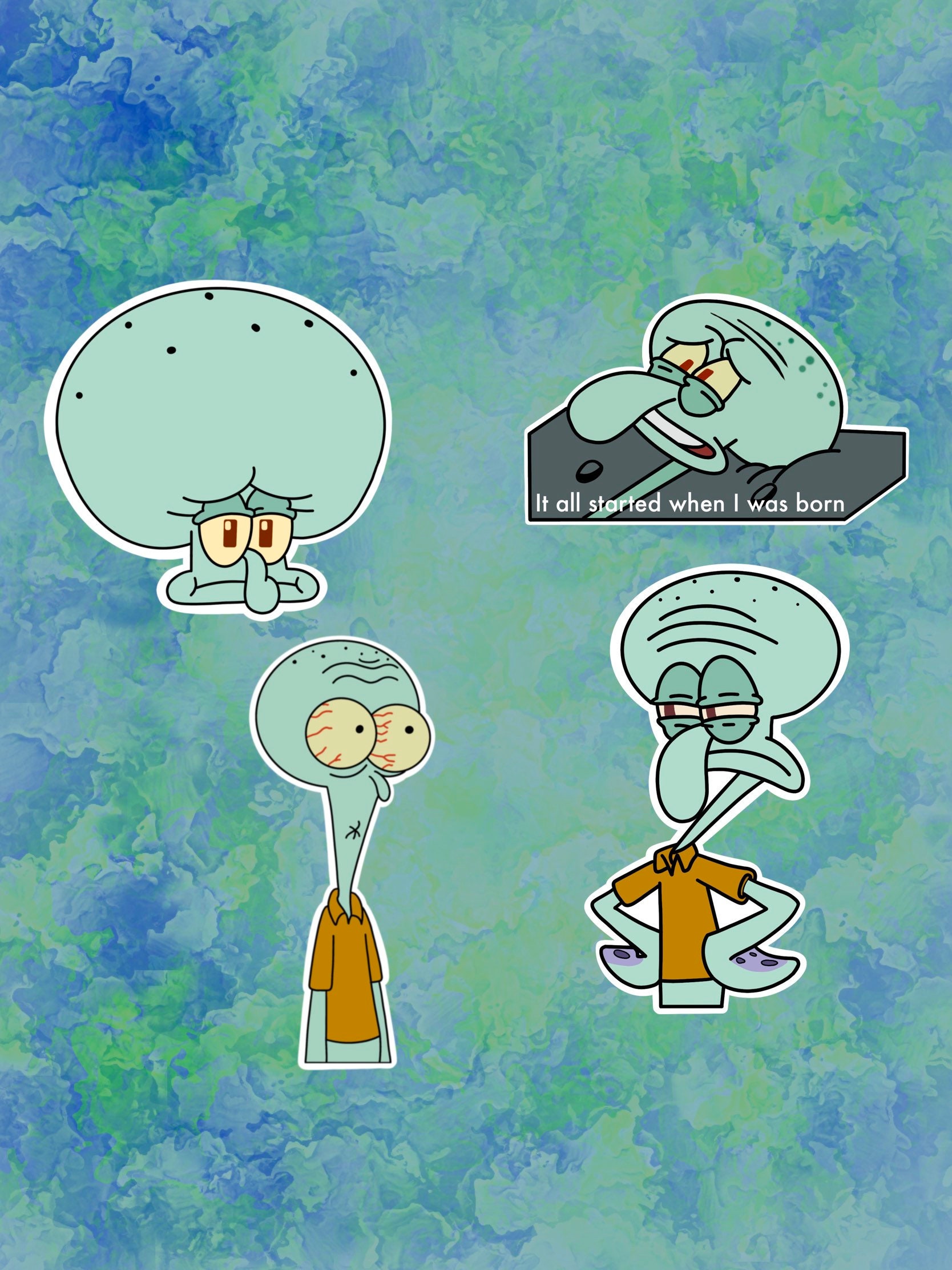 Squidward Laptop Stickers Spongebob Squarepants - Etsy