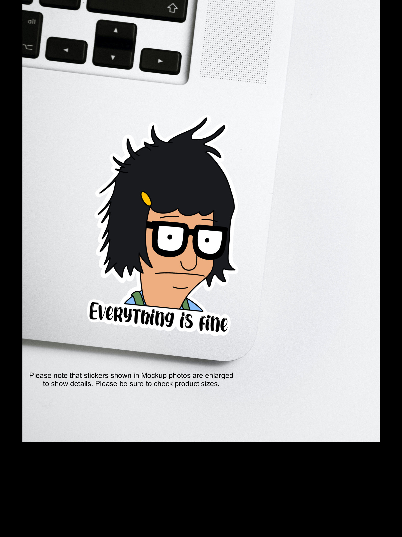 Tina Belcher Everything is Fine 3 Inch Sticker | Bob's Burgers - Etsy