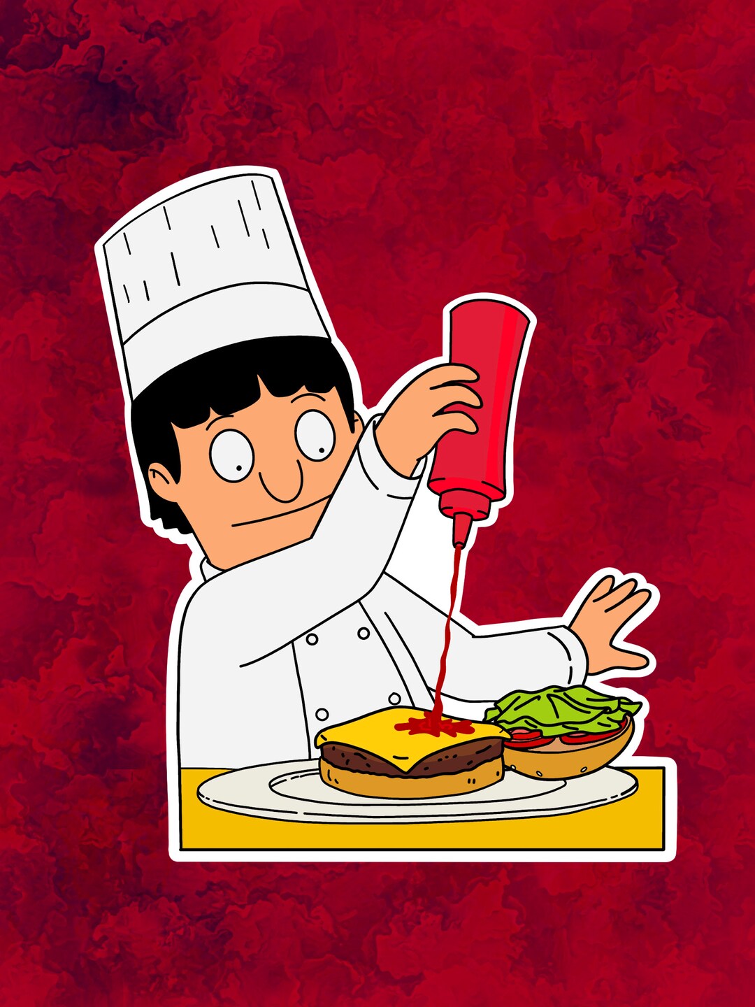 Chef Gene Belcher Laptop Sticker Bob's Burgers - Etsy
