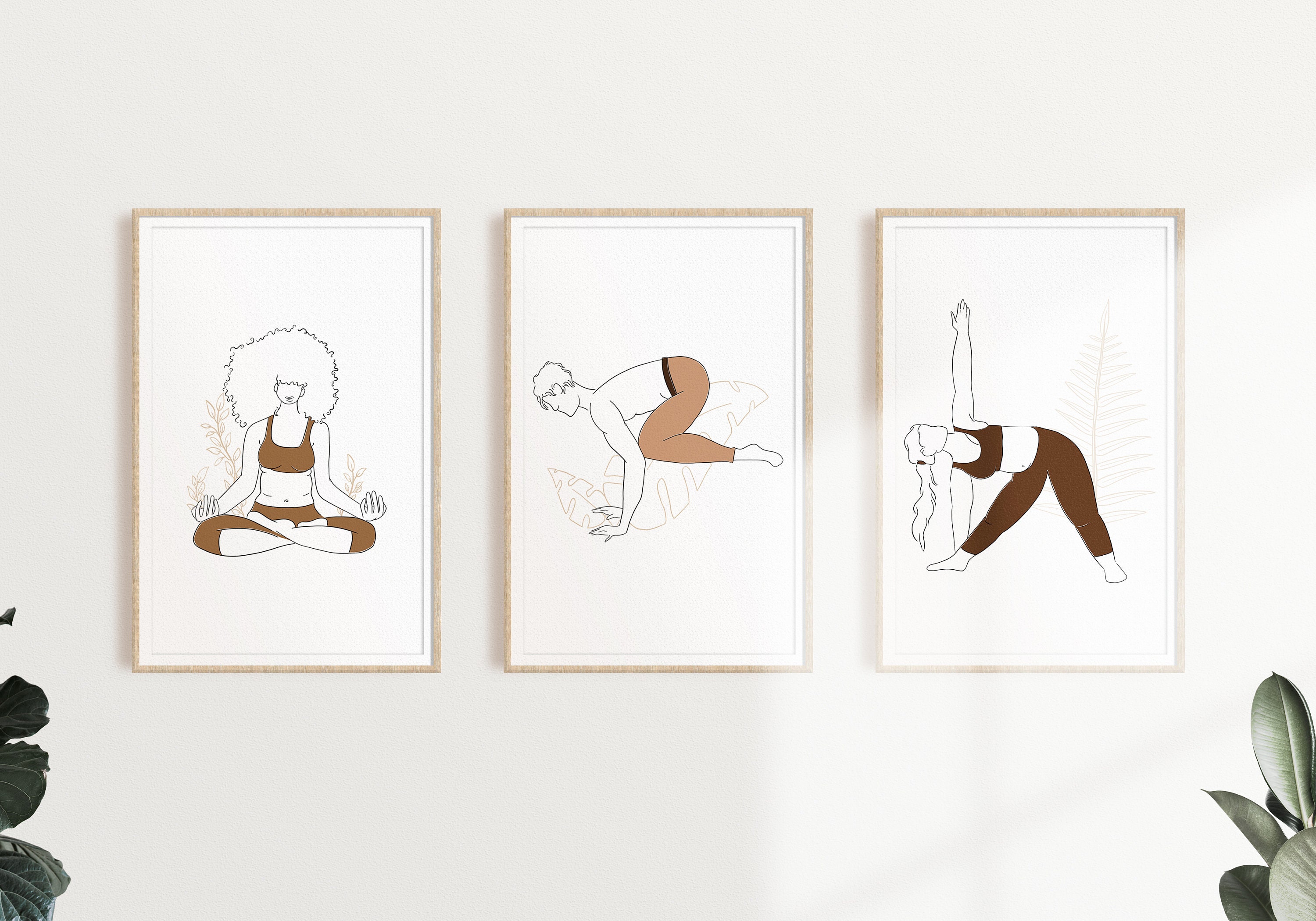 Yogi Art Print Set of 3 // Printable Wall Art // Yoga Art // Instant ...
