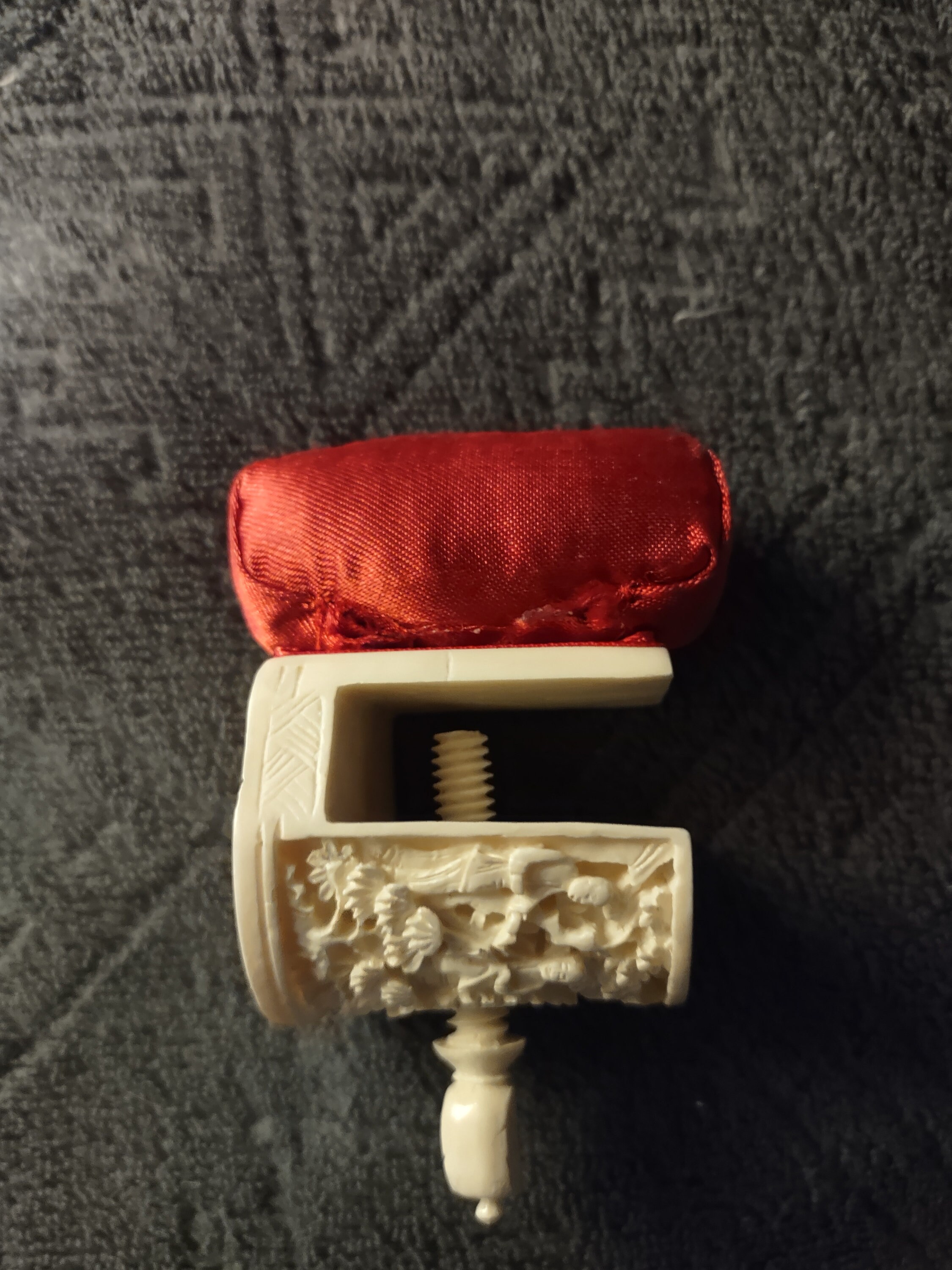 Victorian Era Carved Bone Clamp on Pin Cushion - Etsy