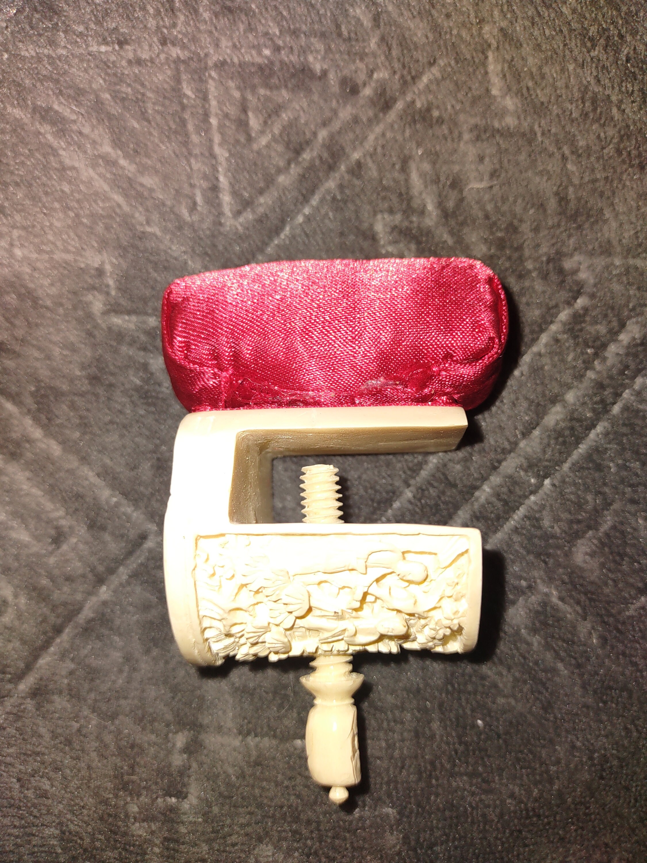 Victorian Era Carved Bone Clamp on Pin Cushion - Etsy
