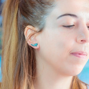 Minimalist Handmade Ocean Animal Earrings, Unique Resin Shark Ear ...