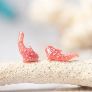 Minimalist Handmade Ocean Animal Earrings, Unique Resin Shark Ear ...