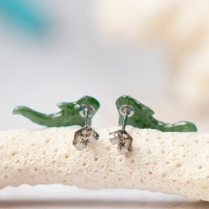 Minimalist Handmade Ocean Animal Earrings, Unique Resin Shark Ear ...