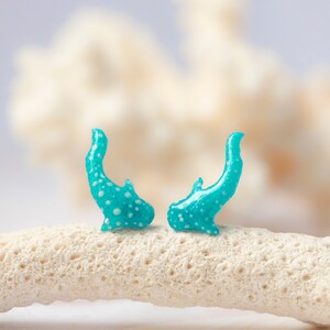 Minimalist Handmade Ocean Animal Earrings, Unique Resin Shark Ear ...