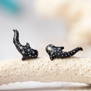 Minimalist Handmade Ocean Animal Earrings, Unique Resin Shark Ear ...