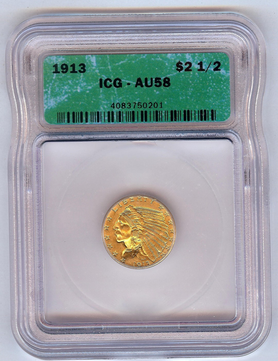 1913-P 2 1/2 Dollar Gold Indian AU58 ICG Indian Head Quarter Eagle GOLD - Etsy