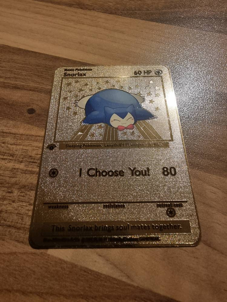 GOLD Snorlax Anniversary Gift I Choose You Pokemon Card - Etsy