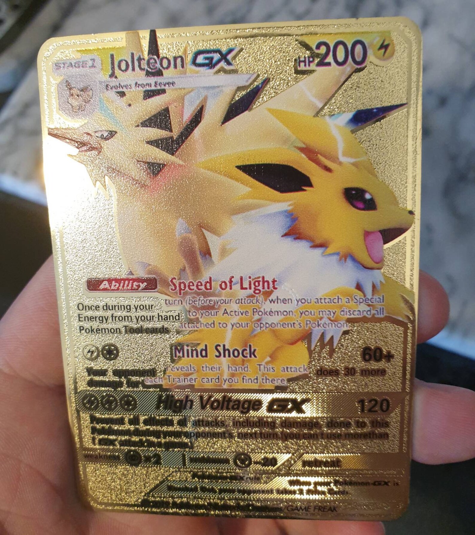 Gold Jolteon and Zapdos GX Pokemon Card Base Set Tag Team | Etsy