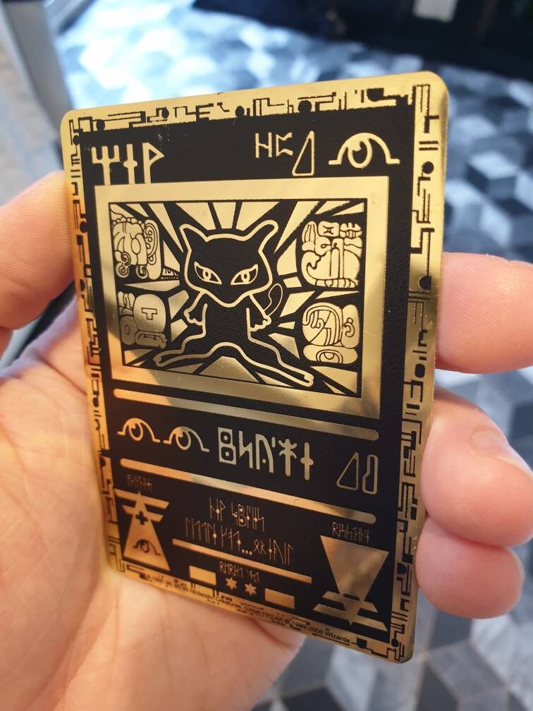 Custom Gold/Black Metal Pokemon Card Ancient Mew Toys & Games Card ...