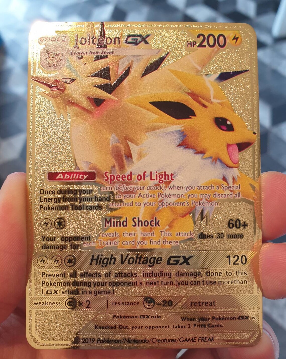 Gold Jolteon and Zapdos GX Pokemon Card Base Set Tag Team | Etsy