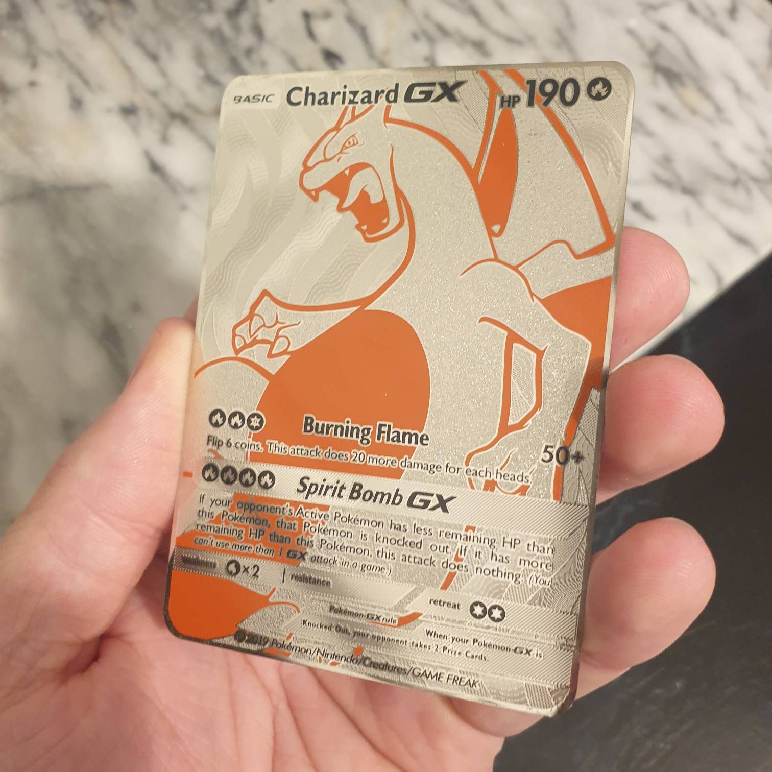 Silver Charizard GX METAL Pokemon Card 3d Mega Rare Custom | Etsy UK