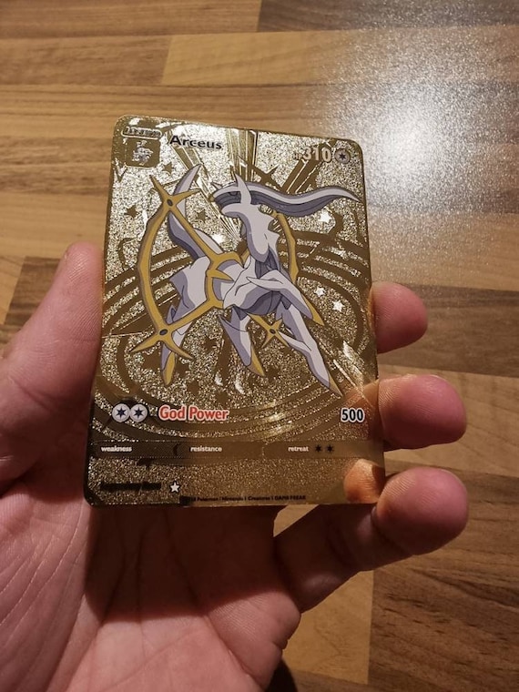 GOLD Arceus V Star Pokemon Card Metal Legends Gift for Him Her | Etsy ...