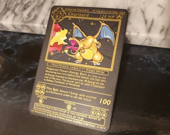 Gold Charizard Card | Etsy
