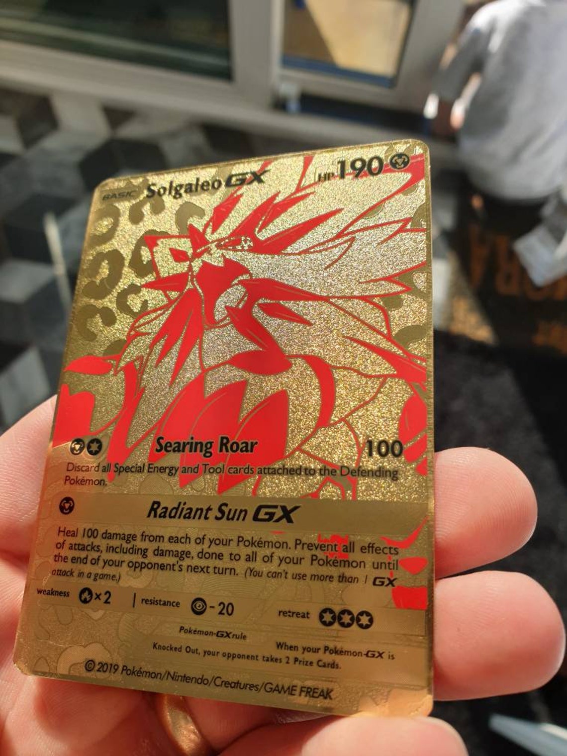 Shiny Gold Solgaleo GX Pokemon Card Full Art Ultra Sun | Etsy