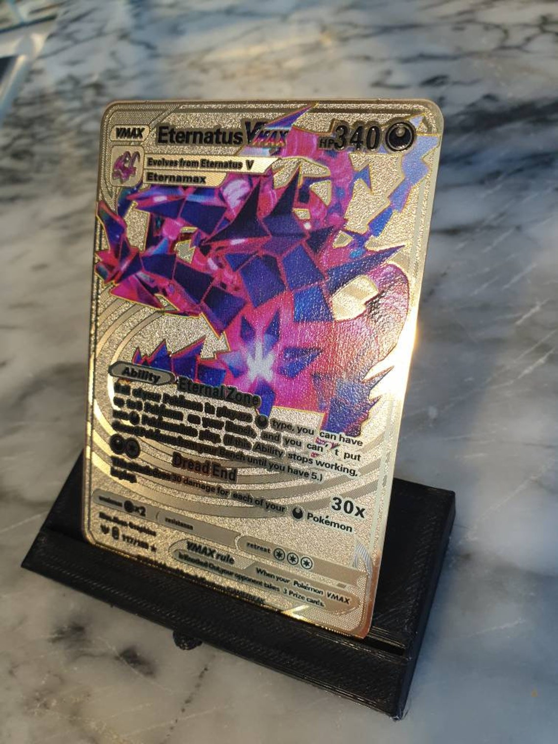 GOLD Eternatus Vmax METAL Pokemon Card Rainbow Ultra Secret | Etsy