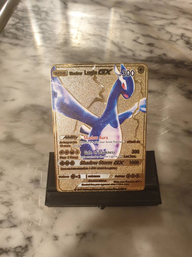GOLD Shadow Lugia GX Pokemon Card METAL Custom Shiny Ex Rarest | Etsy