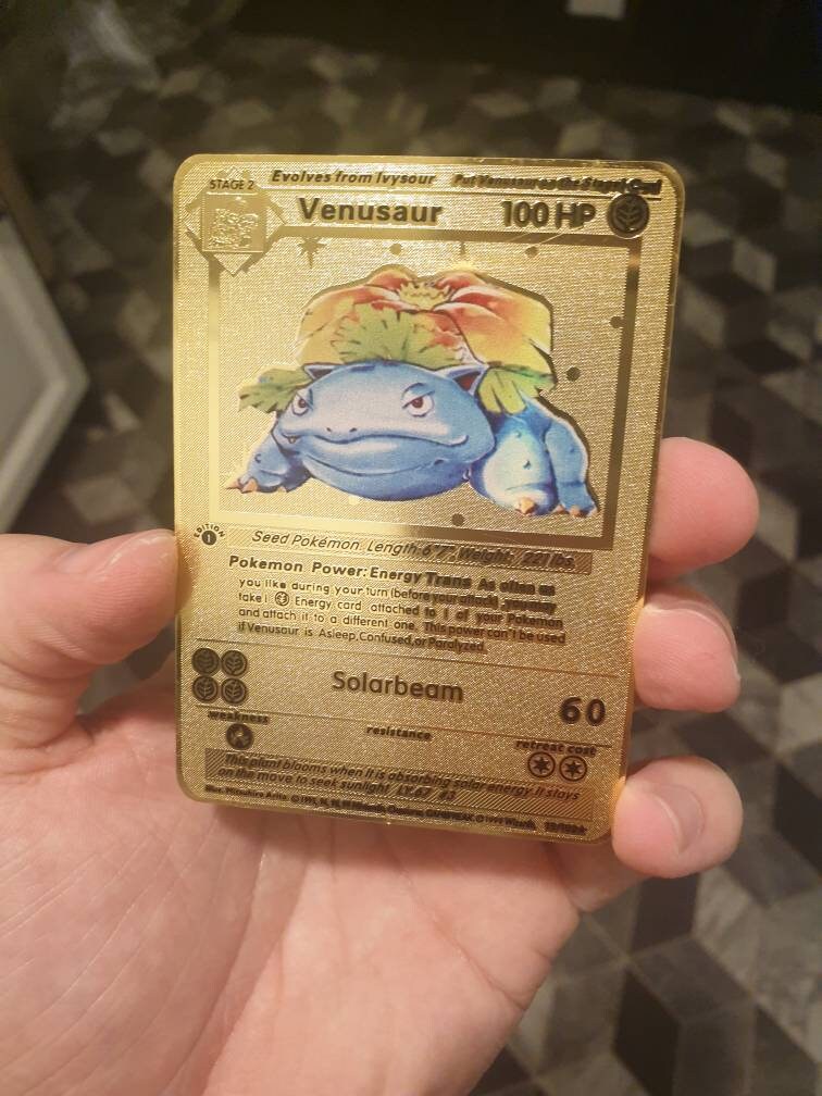 Artist Trading Cards GOLD 1st First Edition Bulbasaur Ivysaur Venusaur ...