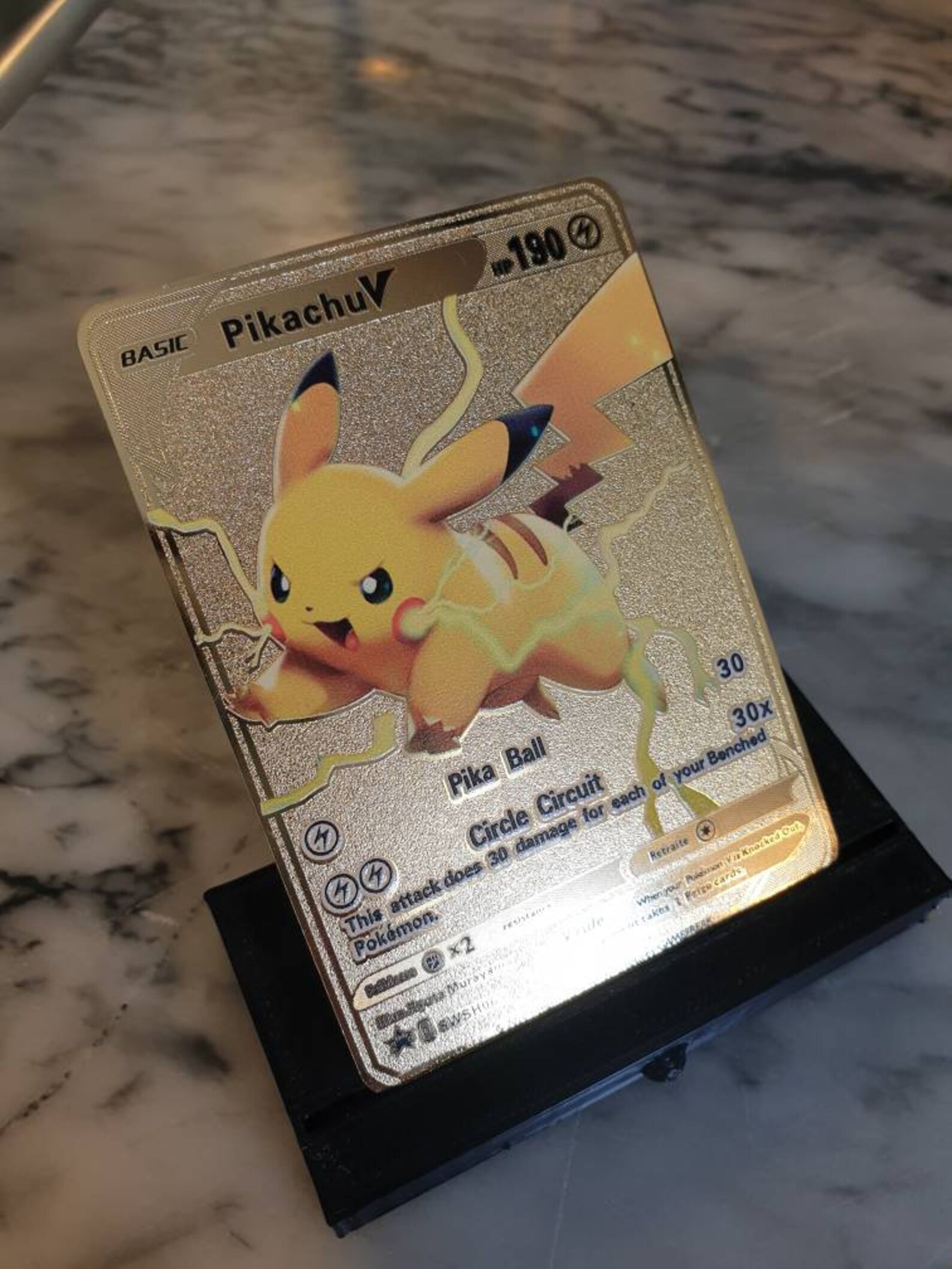 GOLD Pikachu V Pokemon Card Promo Hyper Rare Vmax Metal Vivid Etsy