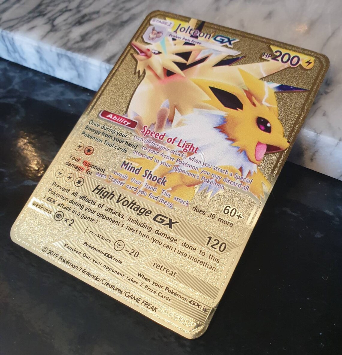 Gold Jolteon and Zapdos GX Pokemon Card Base Set Tag Team | Etsy