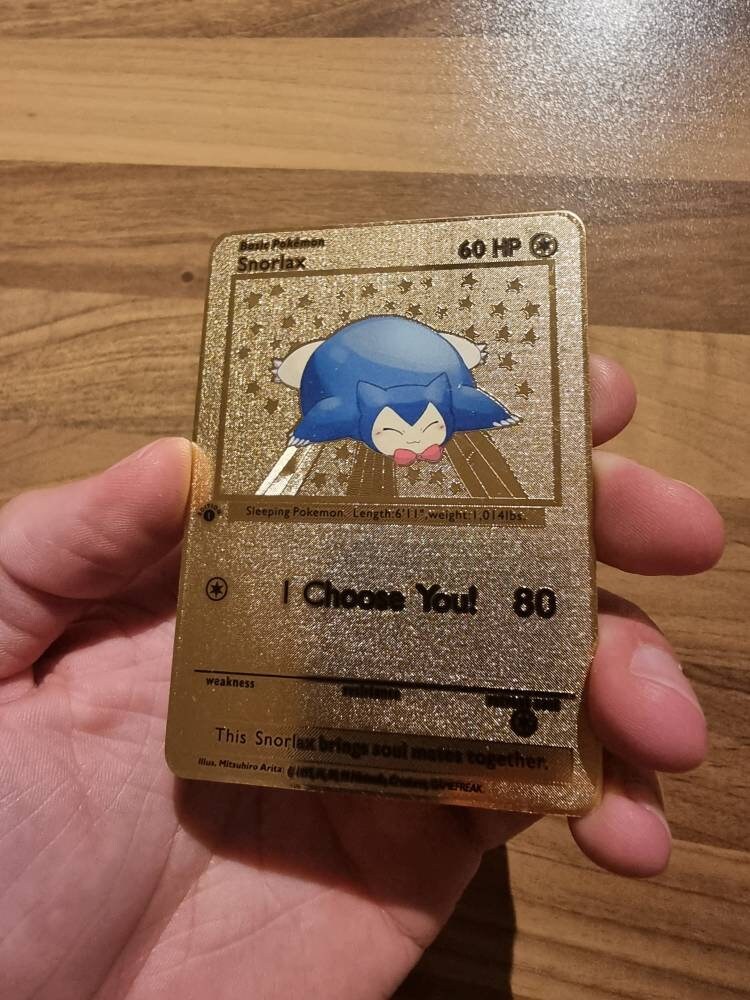 GOLD Snorlax Anniversary Gift I Choose You Pokemon Card - Etsy