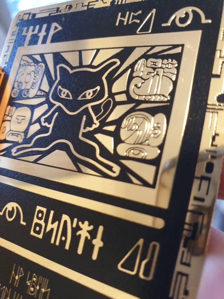 Custom Gold/Black Metal Pokemon Card Ancient Mew Toys & Games Card ...
