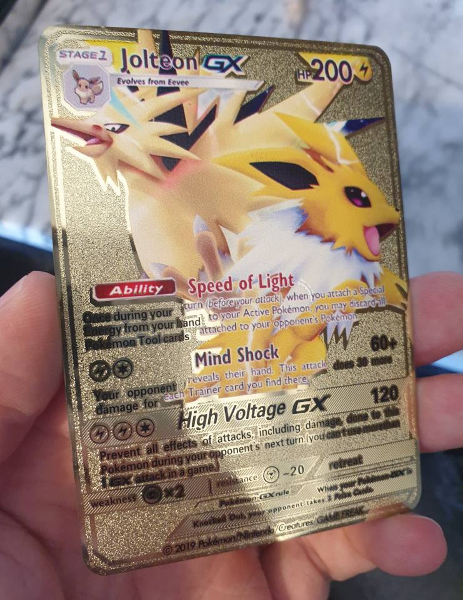 Gold Jolteon and Zapdos GX Pokemon Card Base Set Tag Team | Etsy