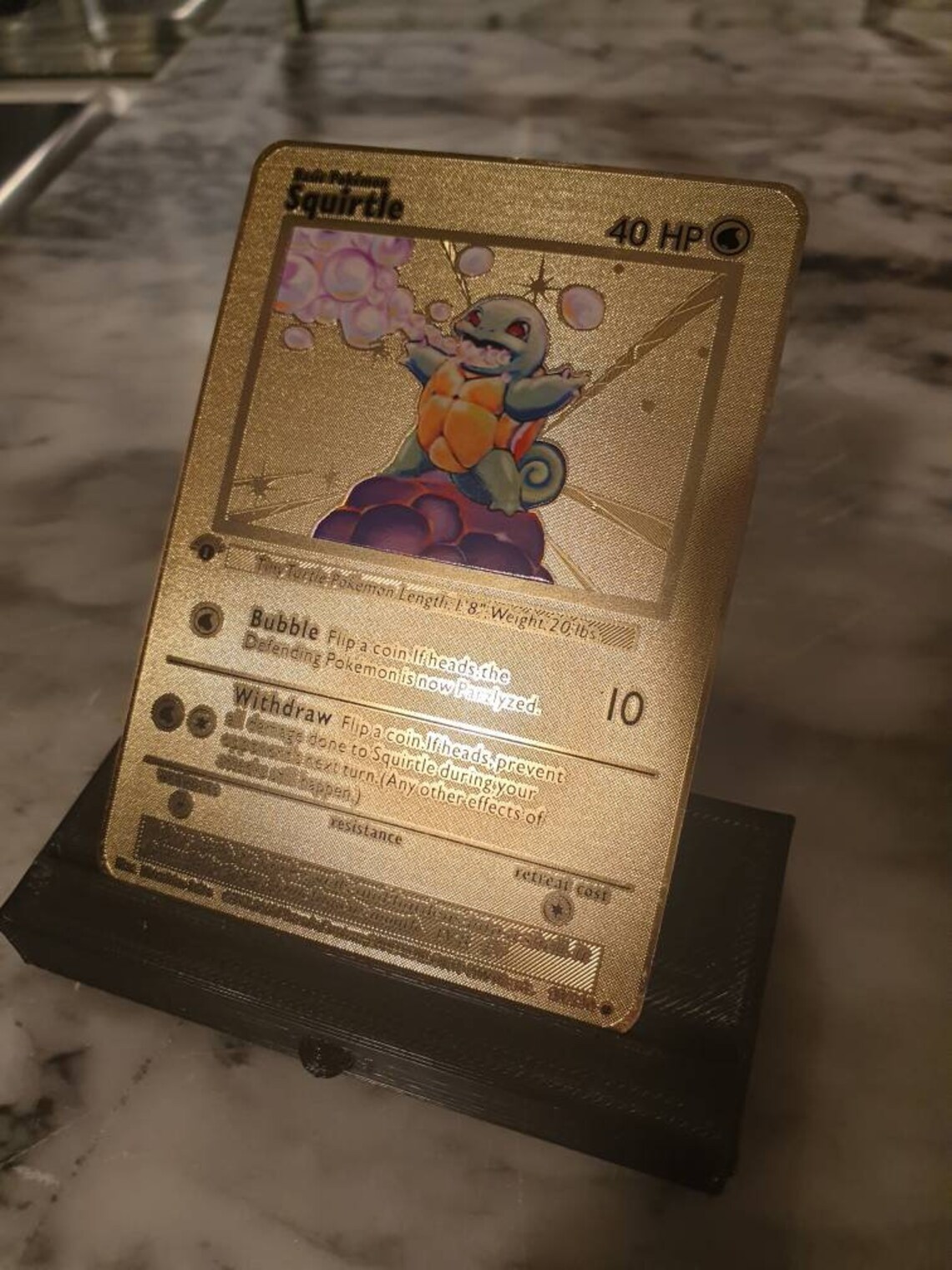 GOLD 1st First Edition Squirtle Pokemon Cards Base Set Metal | Etsy