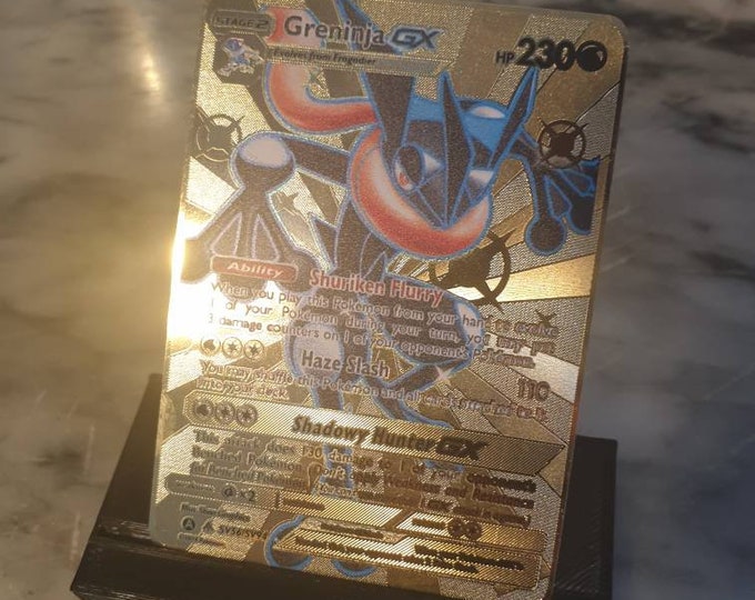 GOLD METAL Shiny Greninja GX Pokemon Card Custom Made Hidden Fates ...
