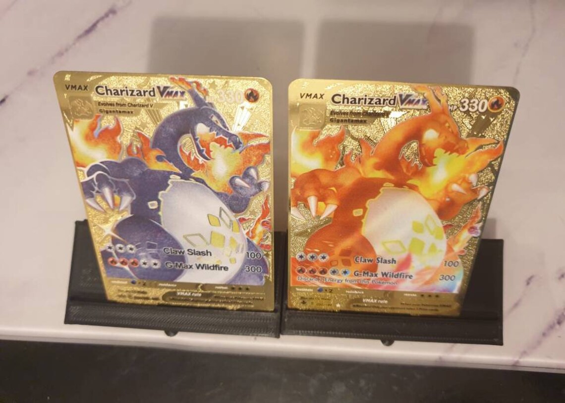GOLD Charizard Vmax METAL Dynamax Pokemon Card Rainbow Rare | Etsy UK