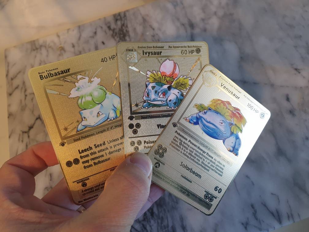 Artist Trading Cards GOLD 1st First Edition Bulbasaur Ivysaur Venusaur ...